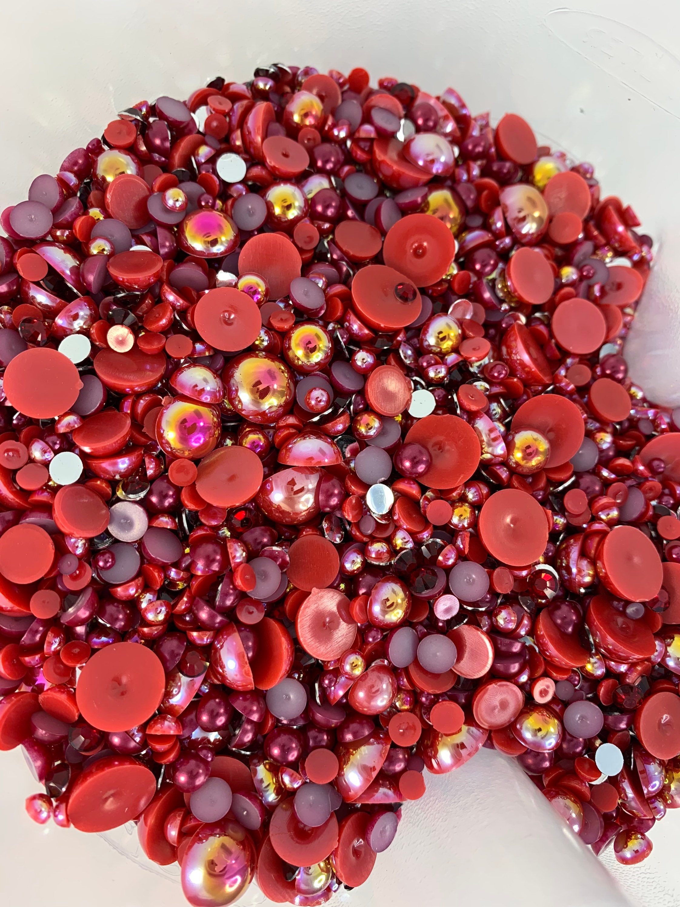 Raspberry Mix Pearl and Resin Rhinestones - Etsy