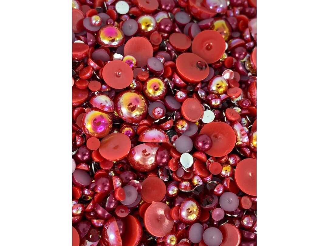Raspberry Mix Pearl and Resin Rhinestones - Etsy