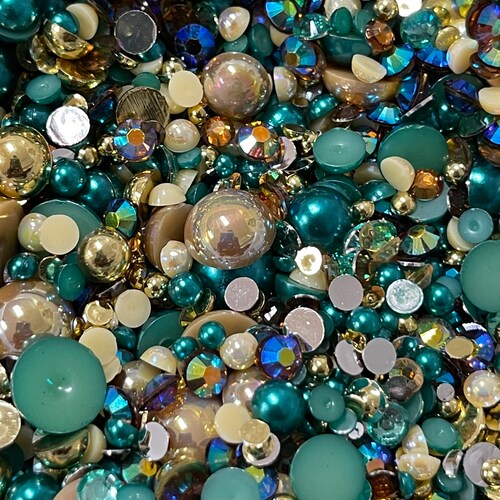 Shades of Pink Pearl Mix Flatback Pearls and Rhinestone Mix - Etsy