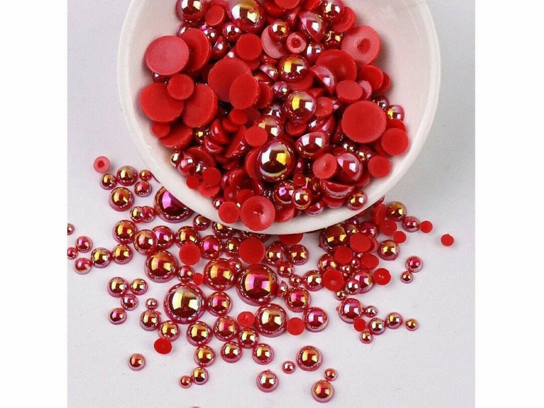 Red AB Flatback Pearl - Etsy