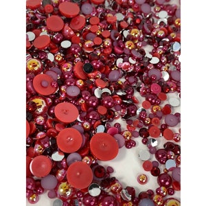 Raspberry Mix Pearl and Resin Rhinestones - Etsy