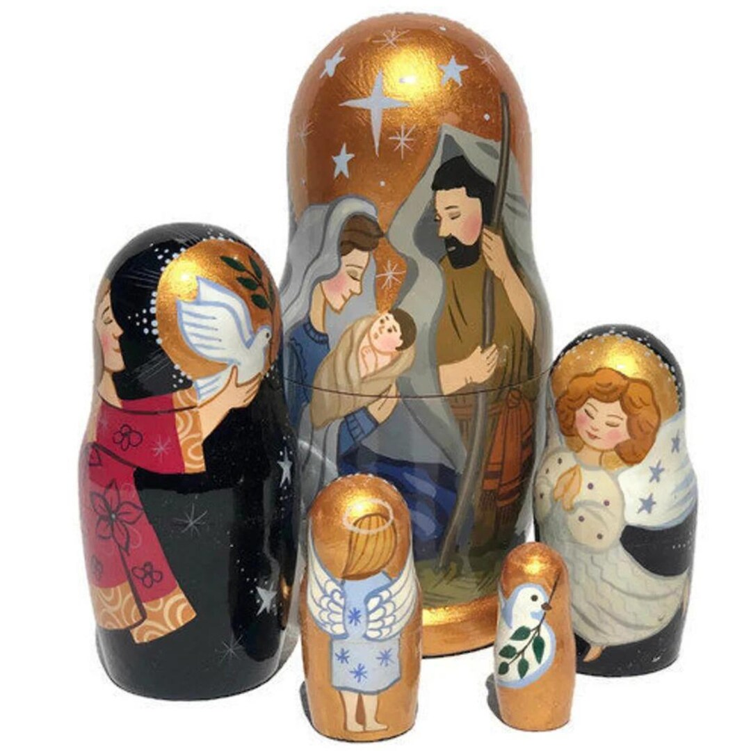 Handmade Nativity Scene Nesting Dolls: Christmas Holiday Decor - Etsy