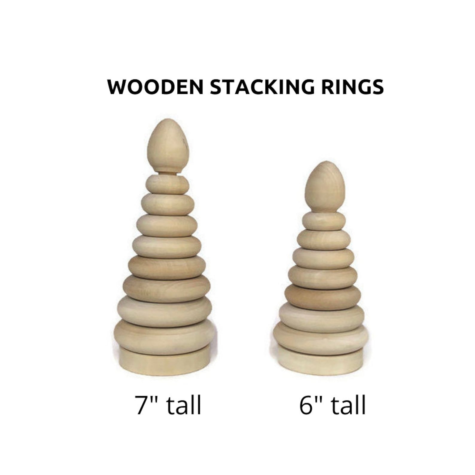 Baby Stacker Wooden Rings Dyi Crafts Educational Toy Sorting Stacking ...