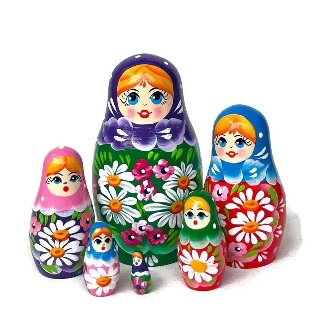 Rainbow Colors Nesting Dolls 6 Dolls, Traditional Ukrainian Dolls ...