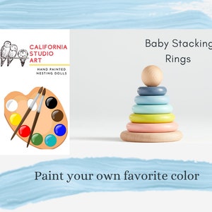 Baby Stacker Wooden Rings Dyi Crafts Educational Toy Sorting Stacking ...