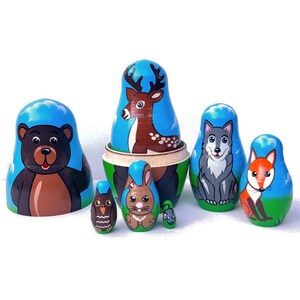 Handmade Woodland Animals Nesting Dolls: Wooden Montessori Toy - Etsy