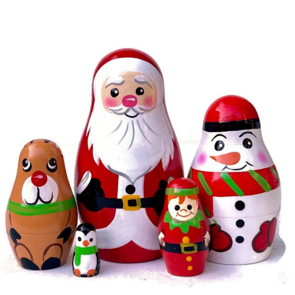 Santa Nesting Dolls - Etsy