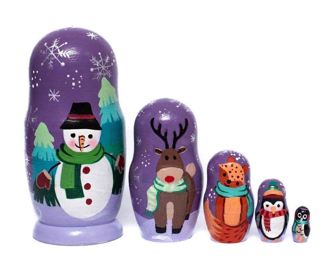 Christmas Nesting Dolls for Kids, Christmas Gift, Polar Bear, Snowman ...