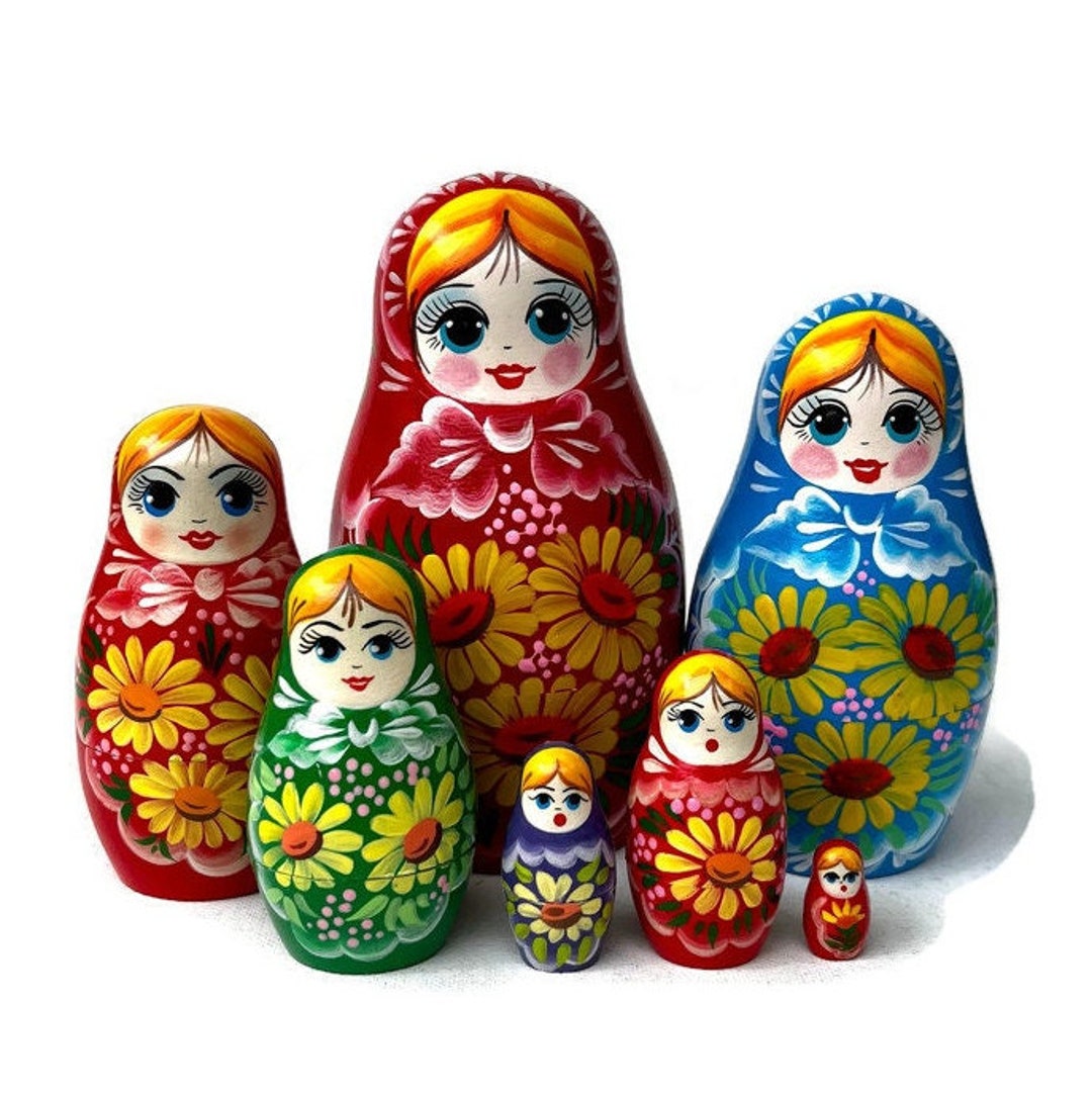 New Rainbow Colors Nesting Dolls for Kids Traditional - Etsy