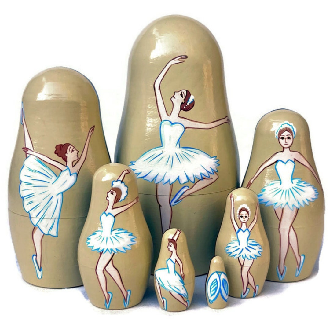 Ballet Story Nesting Dolls, Ballerina Toy, Wooden Stacking Dolls, Skill ...