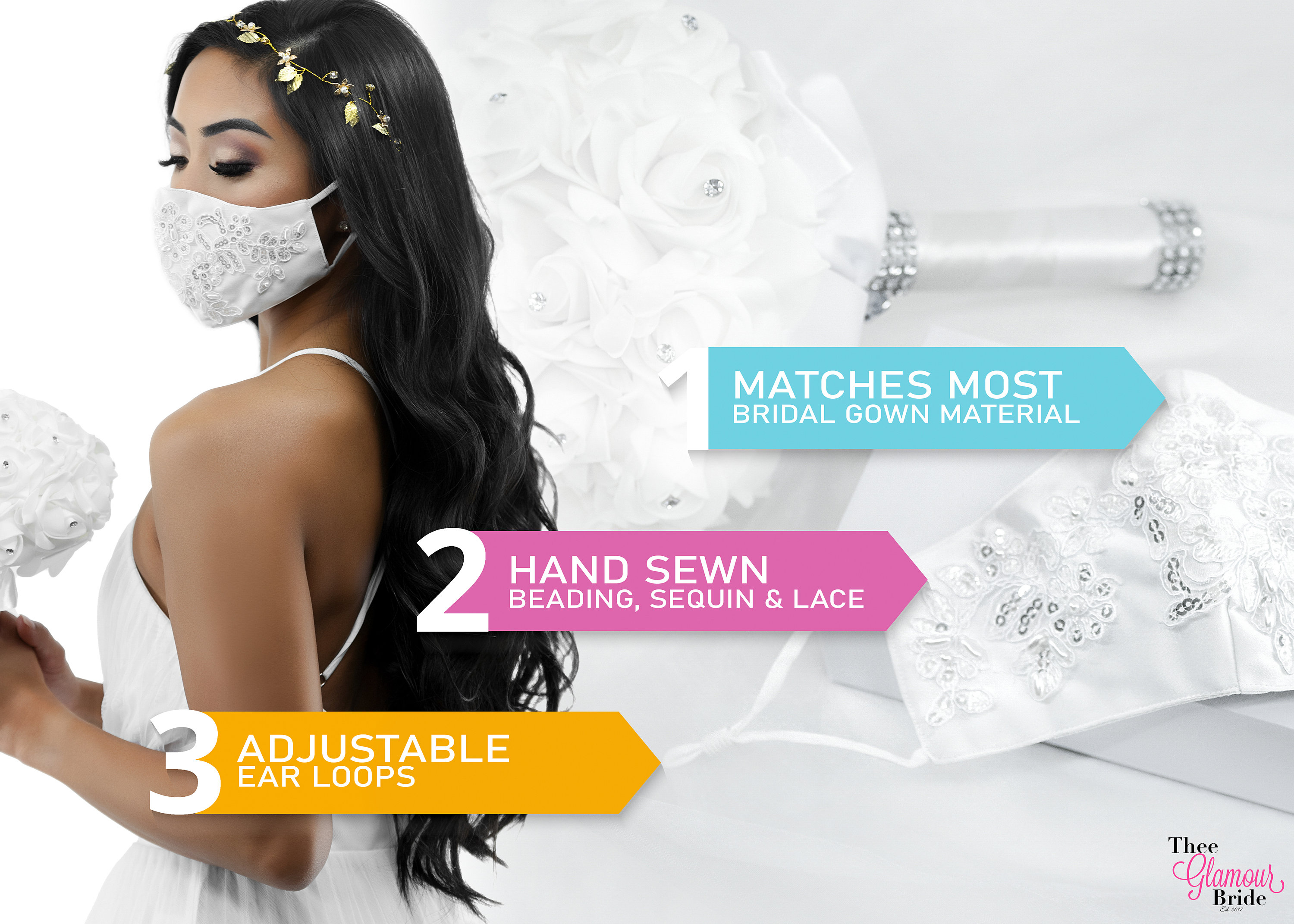 Bride Face Mask/wedding Face Mask/bridal Mask/lace Face Mask/sequin ...