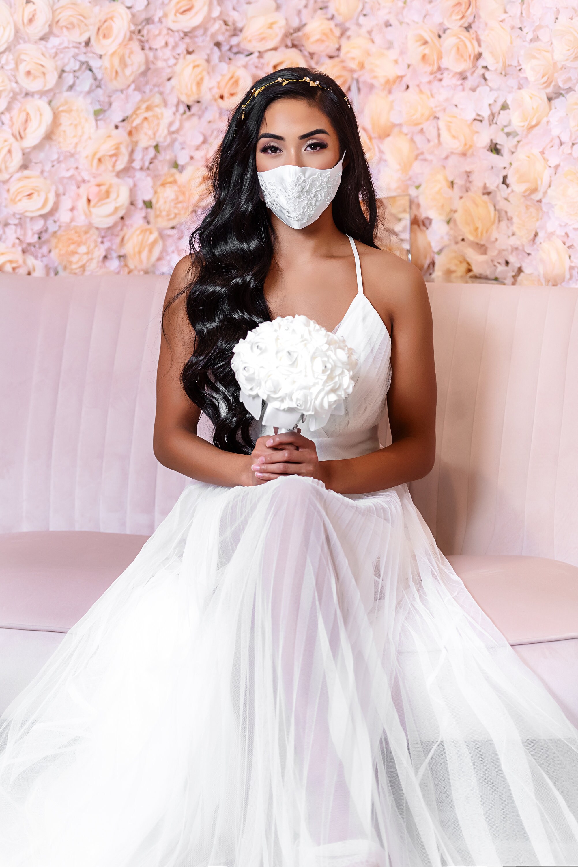 Bride Face Mask/wedding Face Mask/bridal Mask/lace Face Mask/sequin ...
