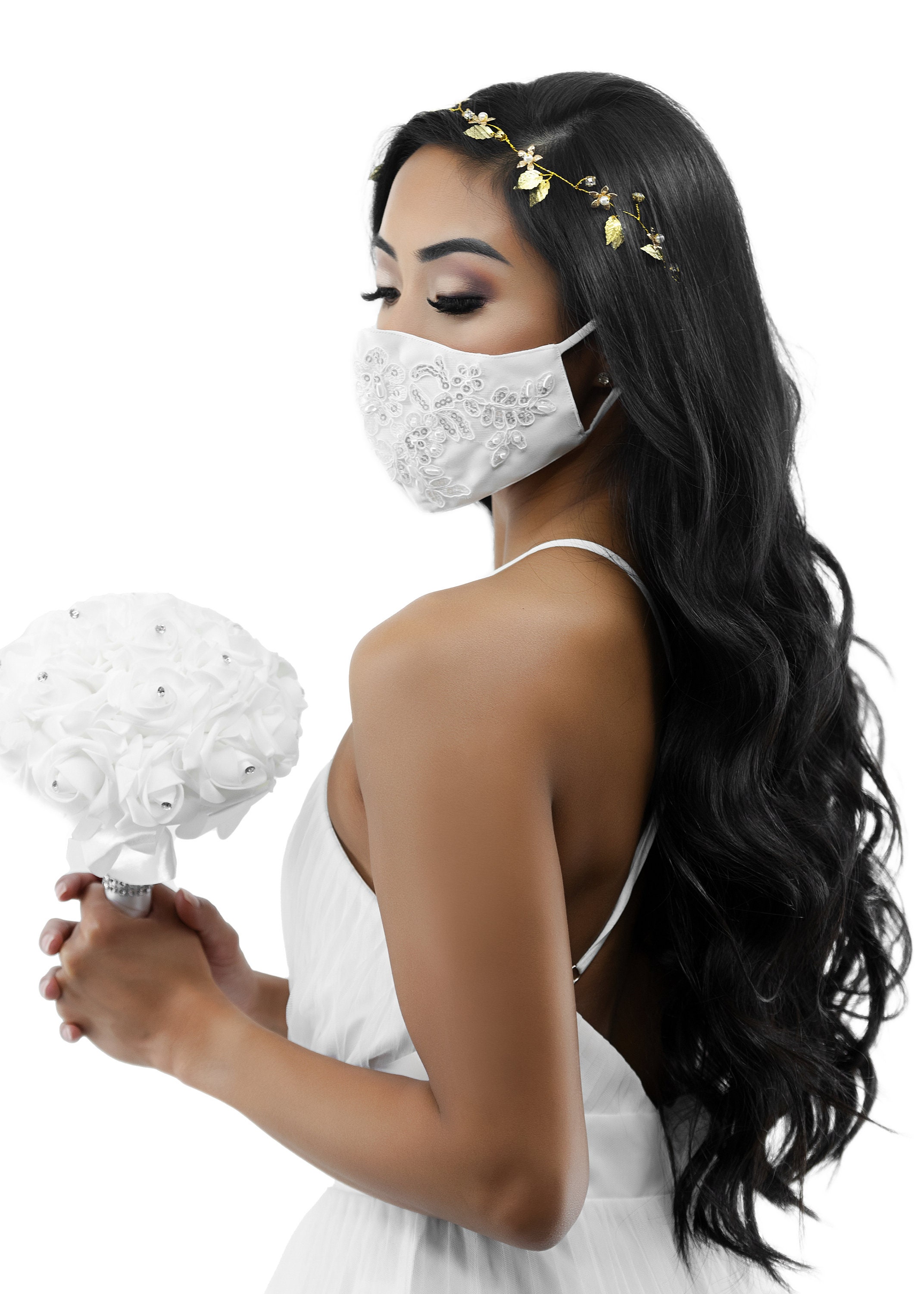 Bride Face Mask/wedding Face Mask/bridal Mask/lace Face Mask/sequin ...