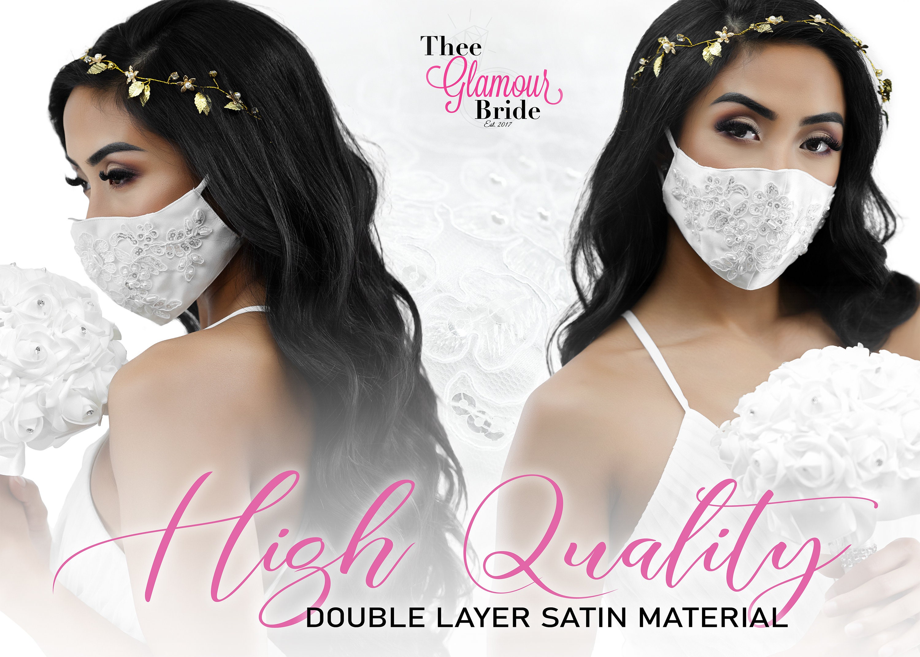 Bride Face Mask/wedding Face Mask/bridal Mask/lace Face Mask/sequin ...