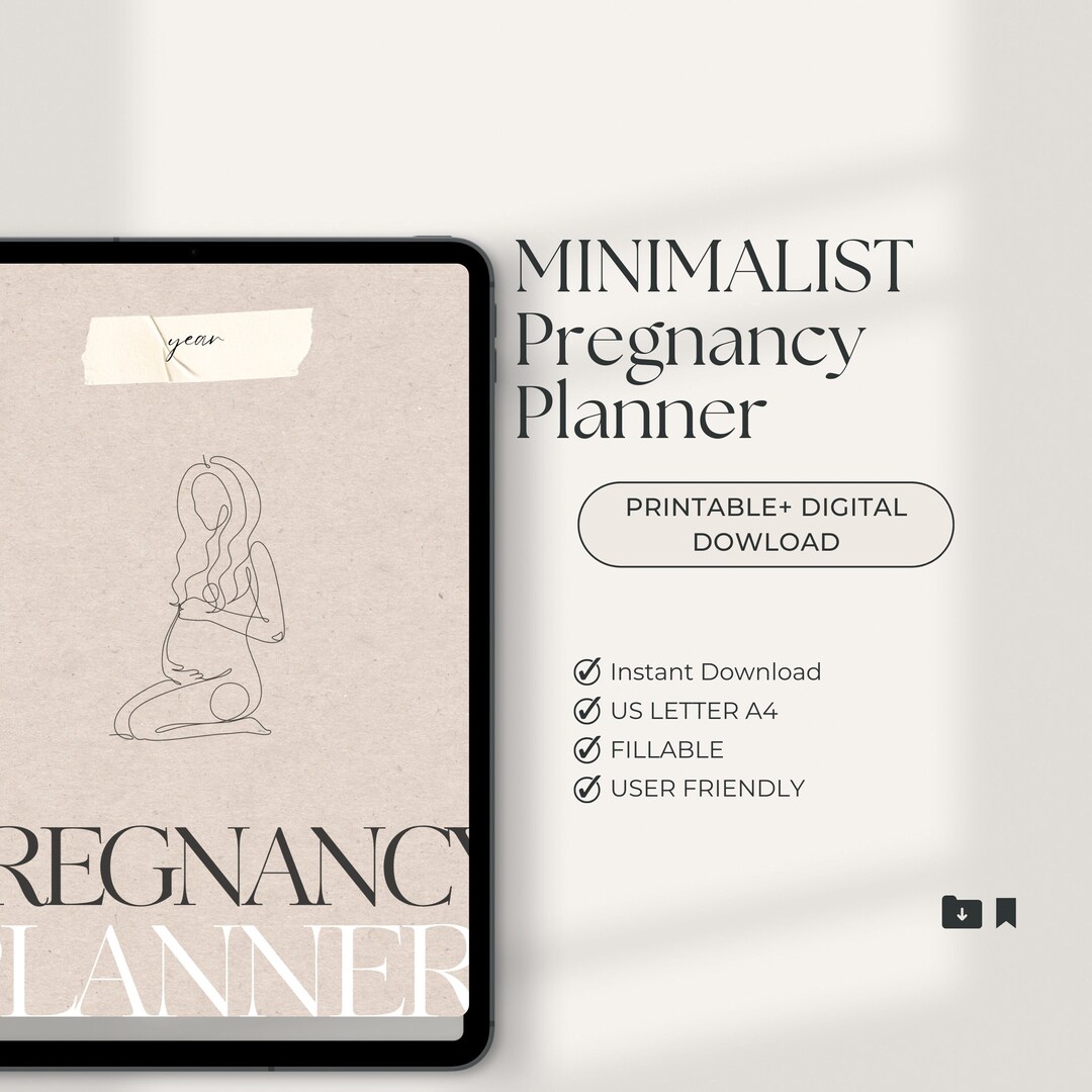 Minimalistic Digital Pregnancy Planner, Printable Pregnancy Journal ...