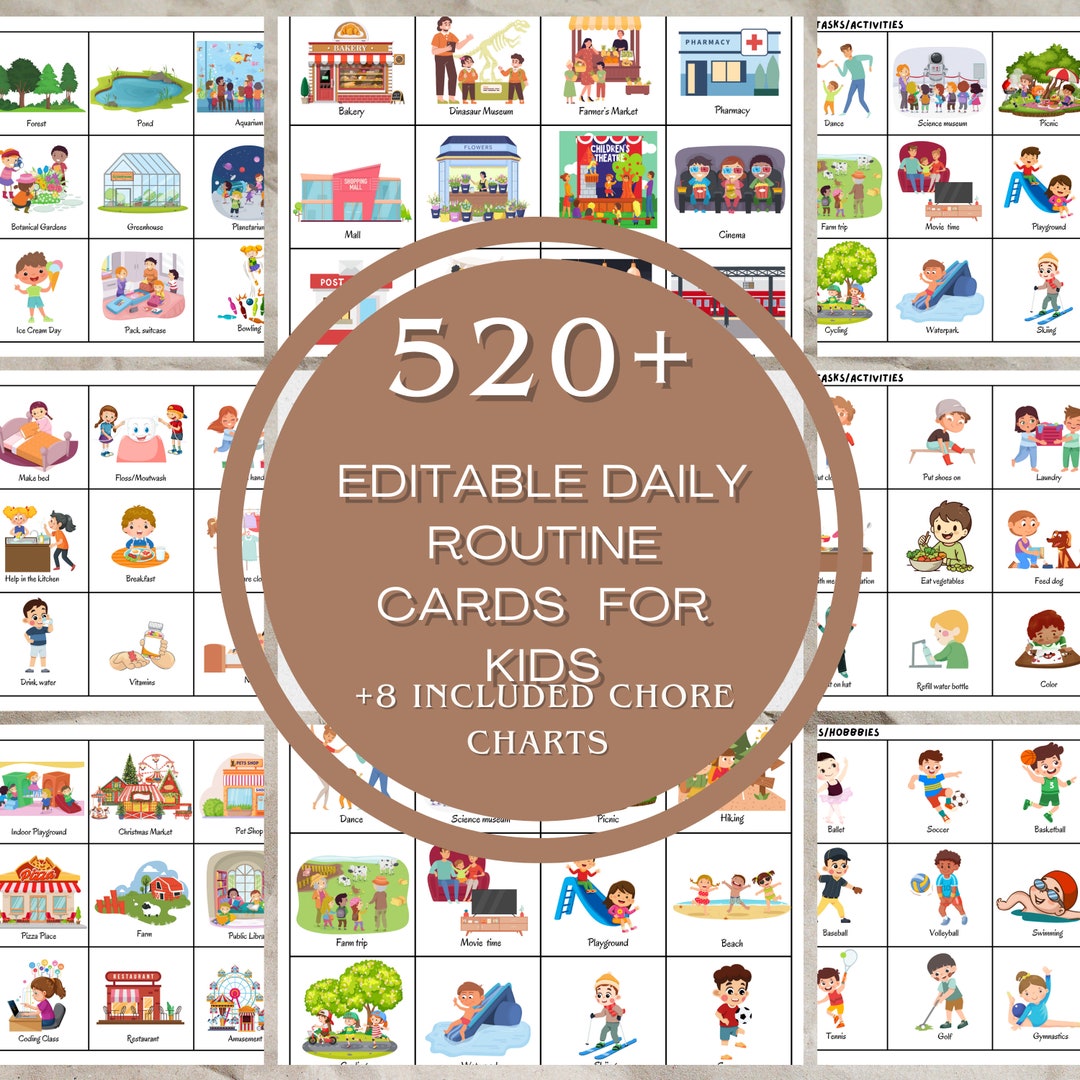 Chore Chart for Kids/daily Rhythm Schedule for Toddlers & Children ...