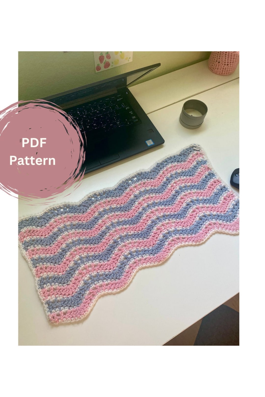 Easy Crochet Pattern, Crochet Office Decor Pattern, Crochet Desk Mat ...