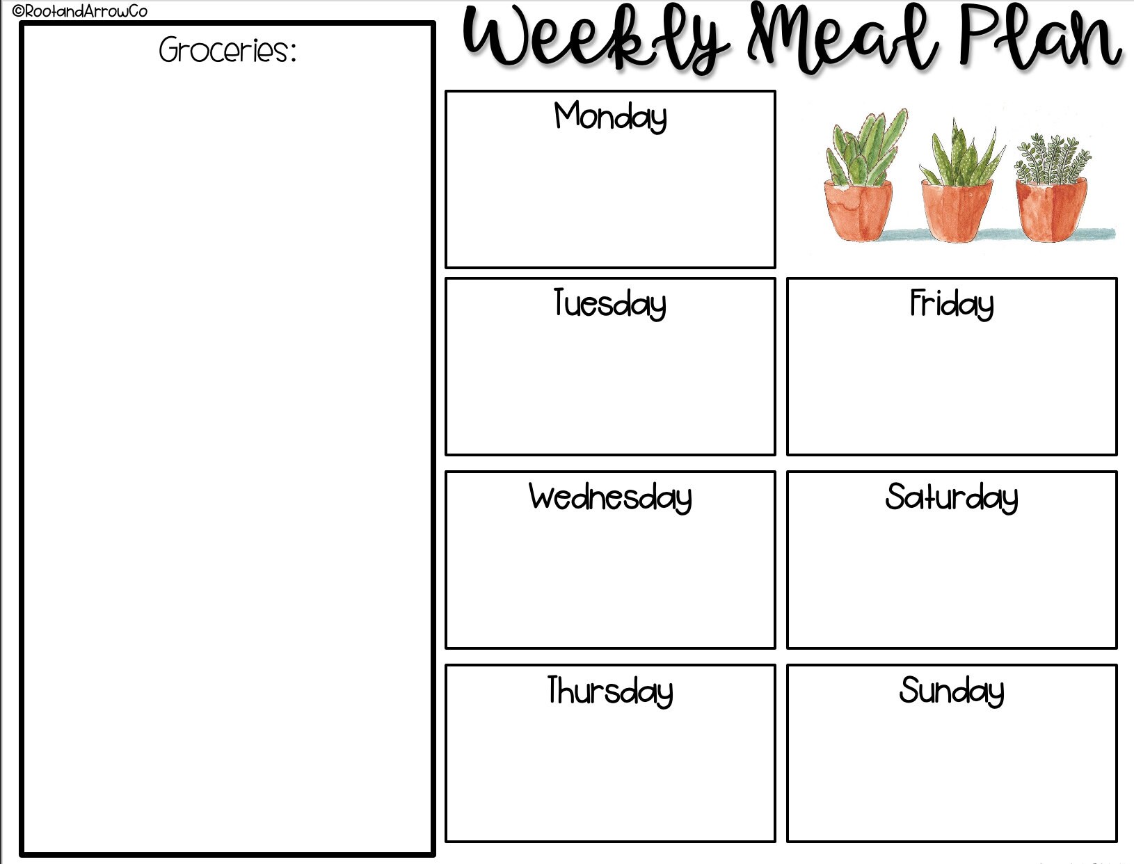 Weekly Planner Meal Planner Etsy