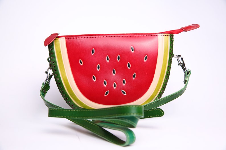 Purseworld Women Handmade Leather Red Watermelon Bag Purse/ - Etsy