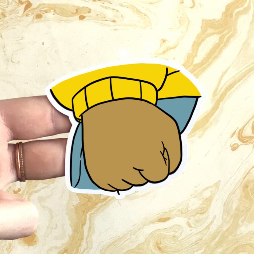 Arthur Fist Meme Vinyl Sticker Cute, Aesthetic Funny Vinyl Laptop Decal ...