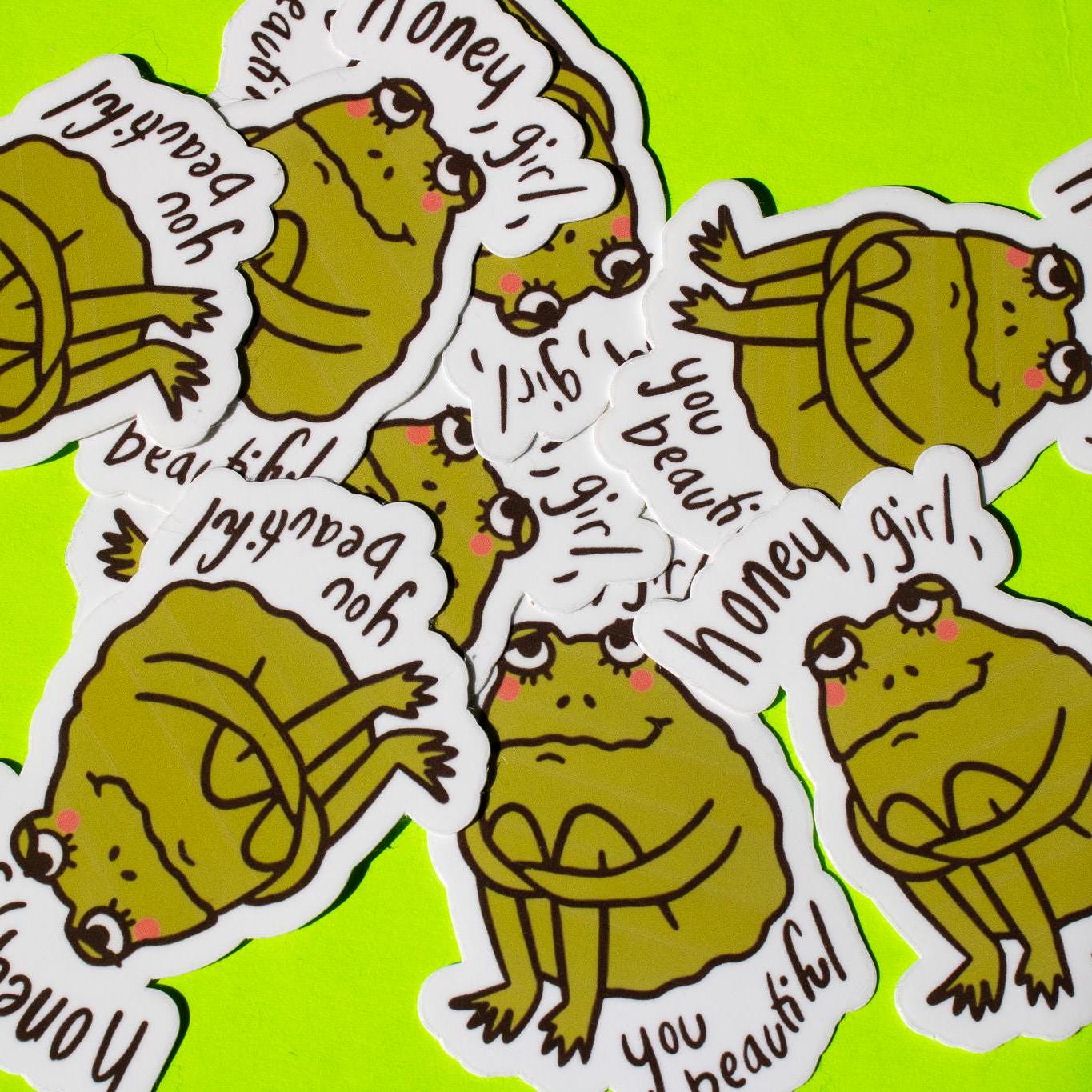 Self Love Frog Sticker | Cute Aesthetic Loving Body Positive Toad ...