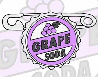 Grape Soda Pin Ellie Badge Bottle Cap UP Movie Brooch Club Member - Etsy