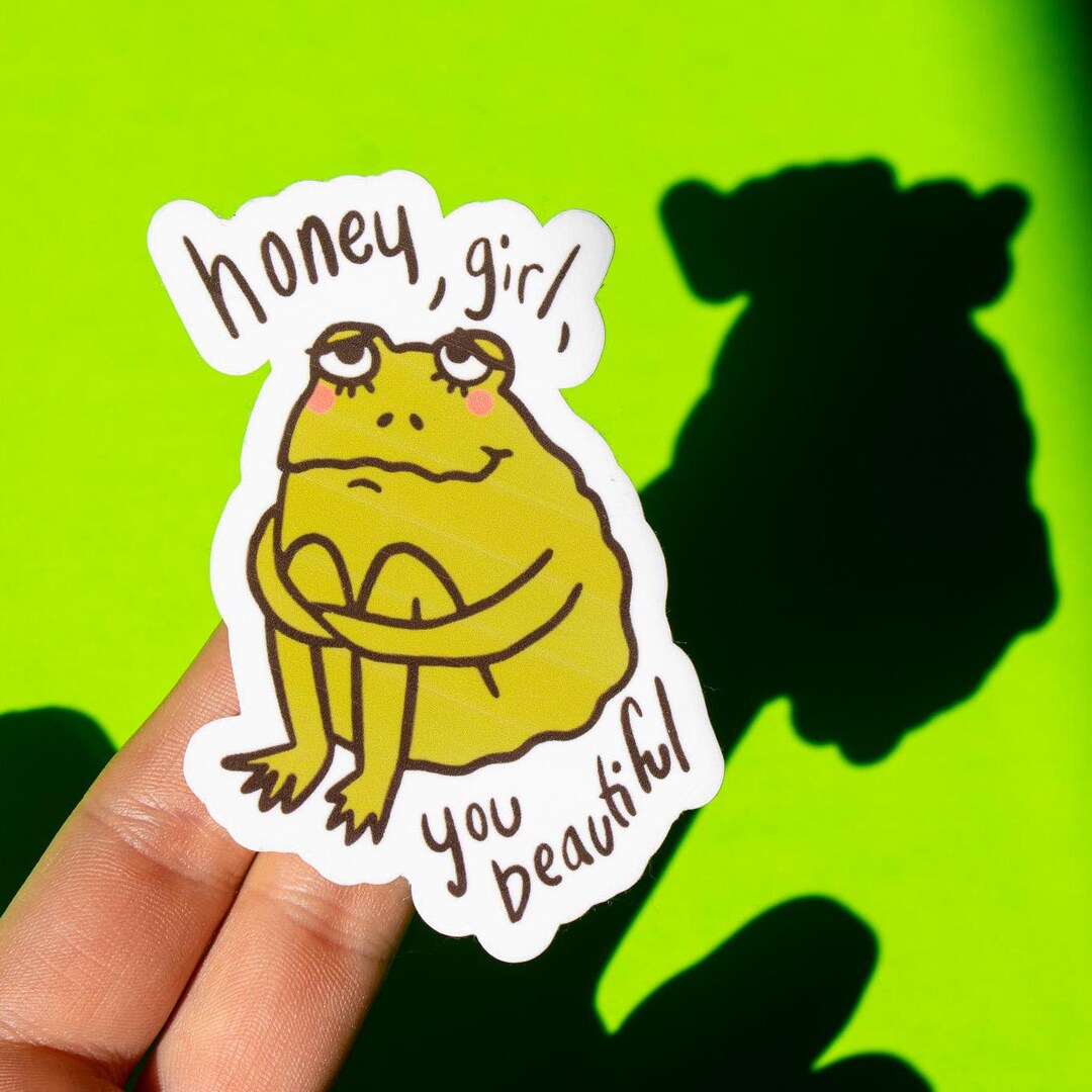 Self Love Frog Sticker | Cute Aesthetic Loving Body Positive Toad ...