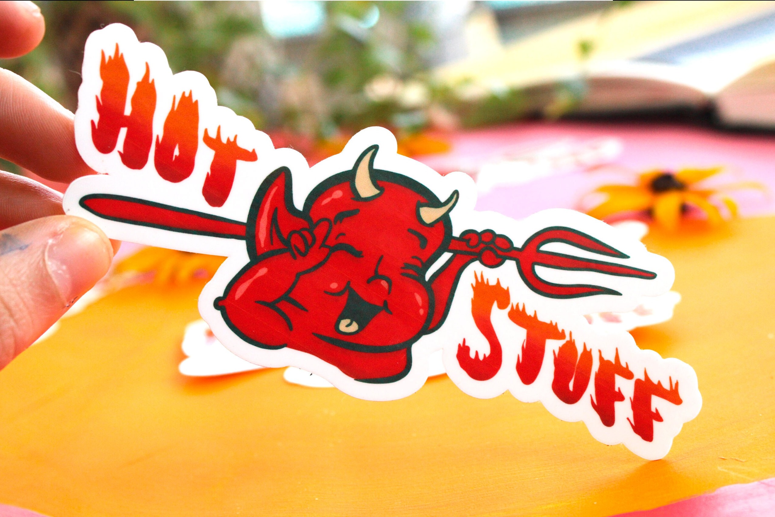 Hot Stuff Vinyl Sticker | Cute Aesthetic Body Positive Motivational ...