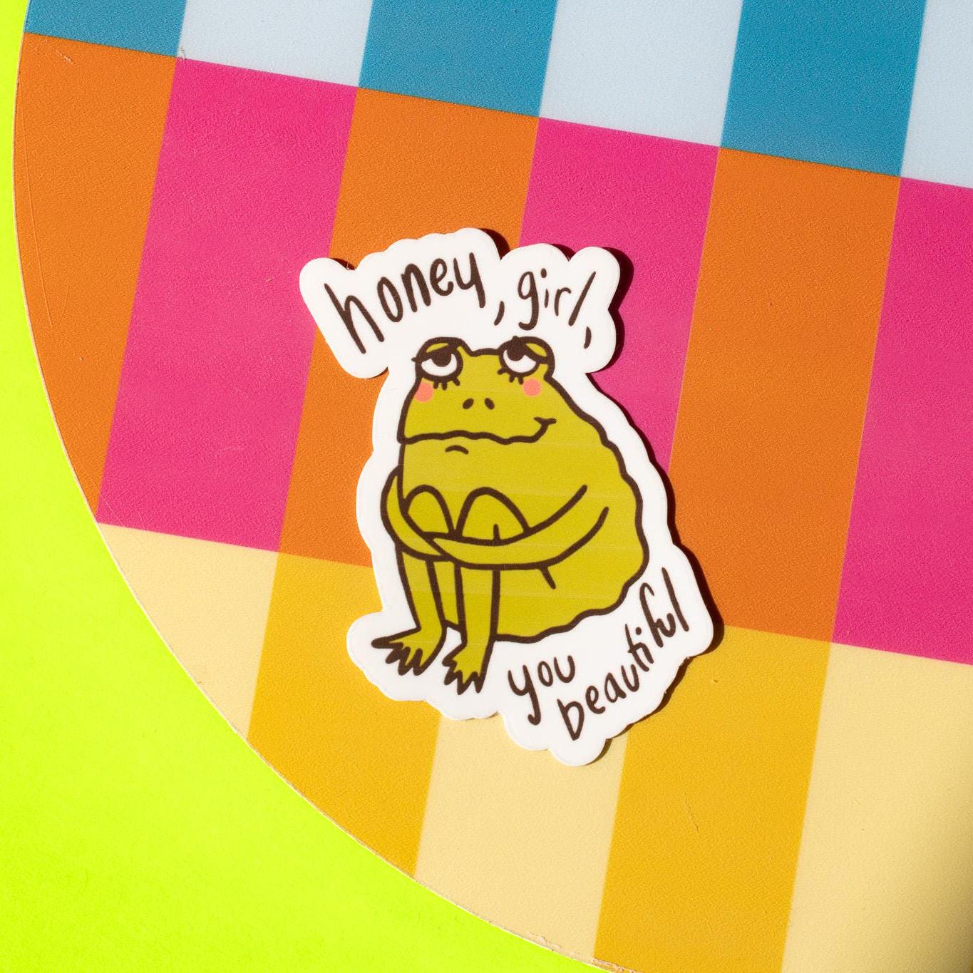 Self Love Frog Sticker | Cute Aesthetic Loving Body Positive Toad ...