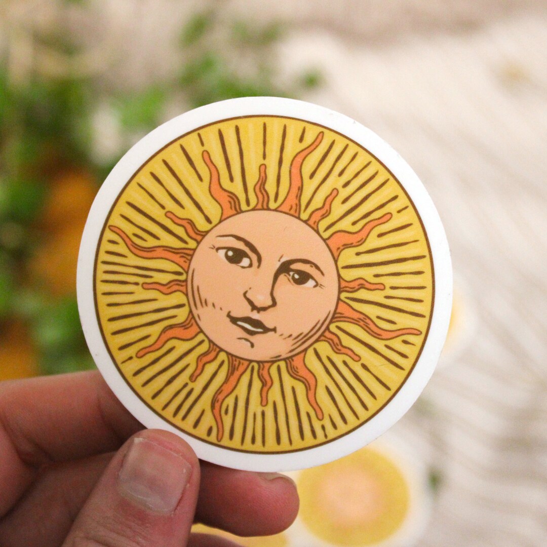 Sun Circle Vinyl Sticker | Cute Aesthetic Positive Hippie Earthy Nature ...