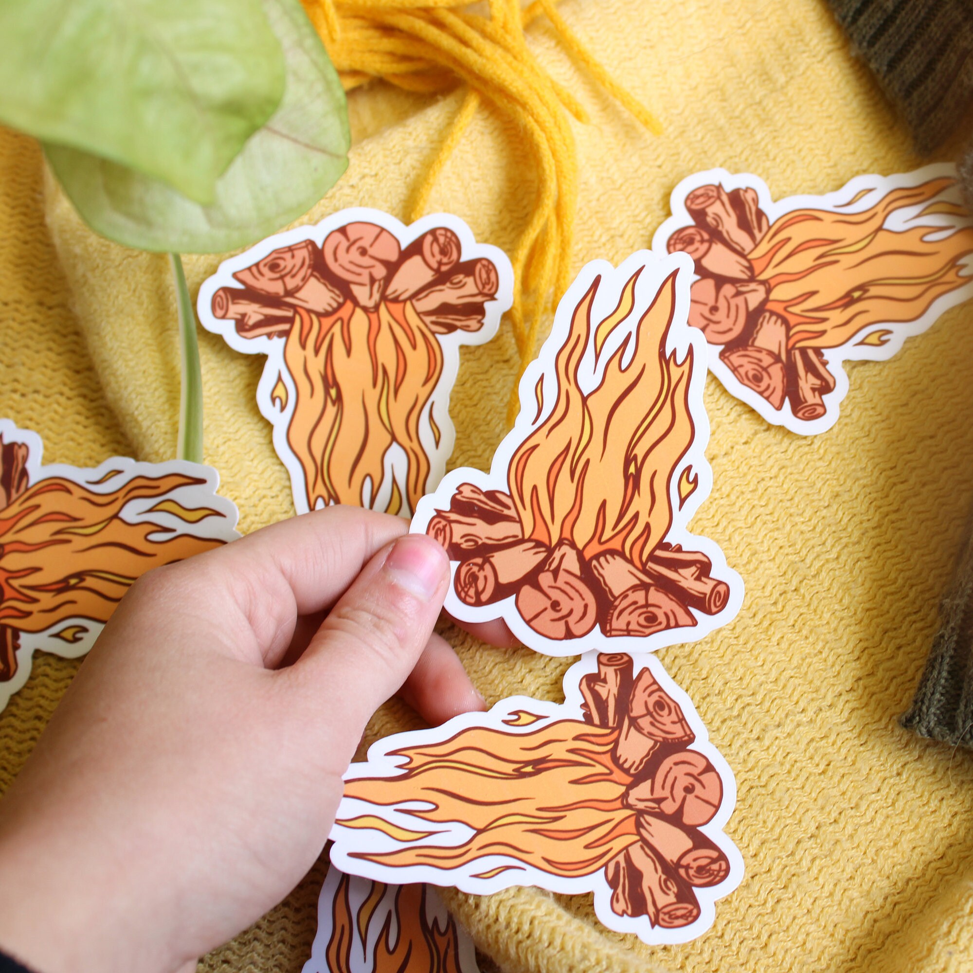Campfire Vinyl Sticker | Cute Camping Laptop Decal - Etsy