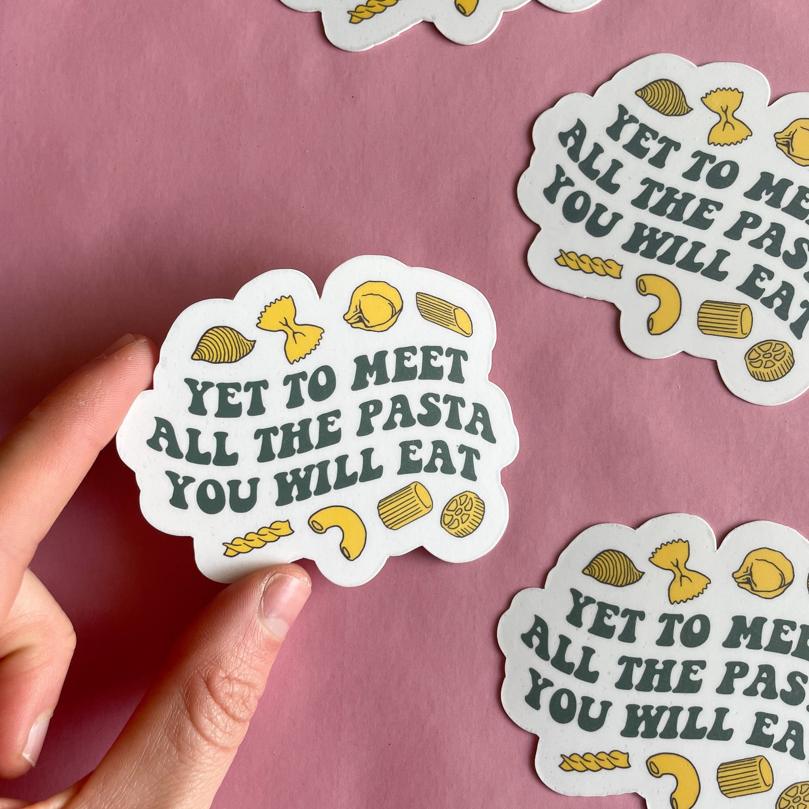 Yet to Meet All the Pasta You Will Eat Vinyl Sticker | Cute Aesthetic ...