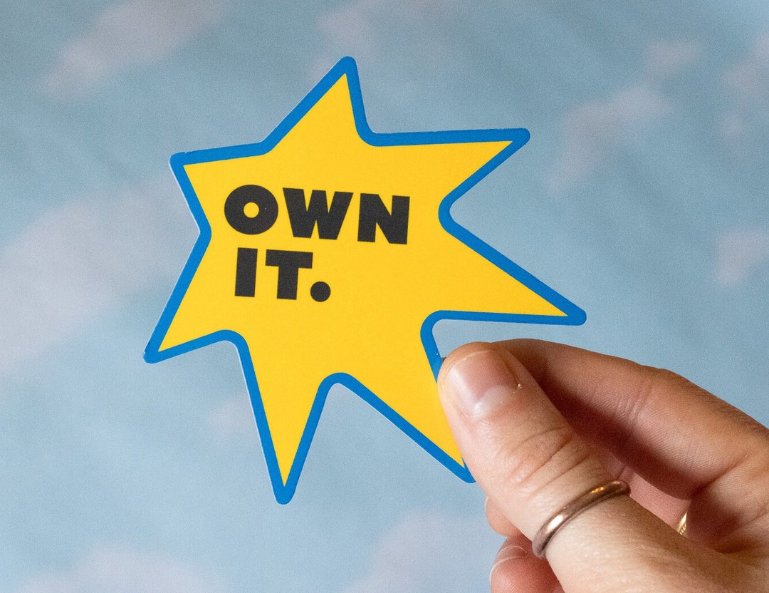 Own It Vinyl Sticker | Cute Aesthetic Motivational Retro Pop Art Bold ...