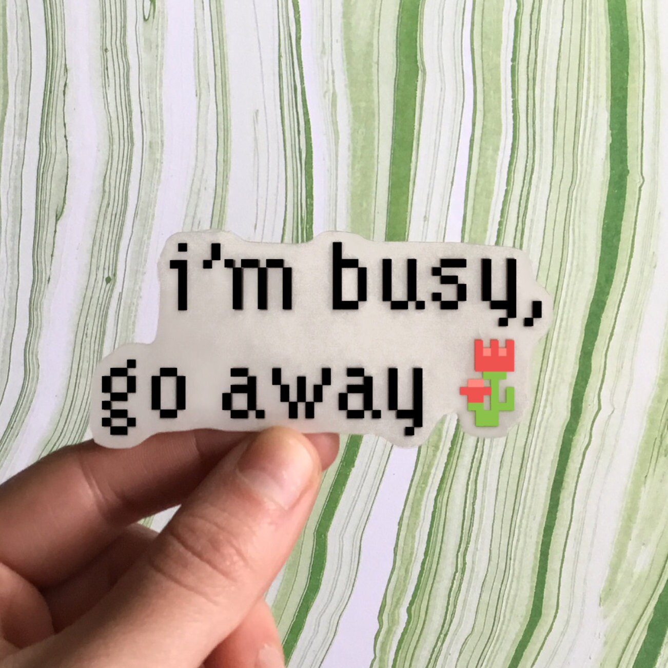 Im Busy Go Away Transparent Needlepoint Vinyl Sticker Cute | Etsy