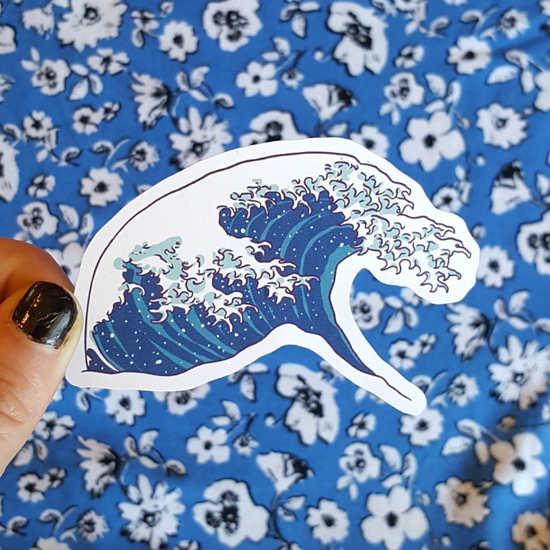 Wave Painting Vinyl Sticker | Artsy Ocean Laptop Decal - Etsy