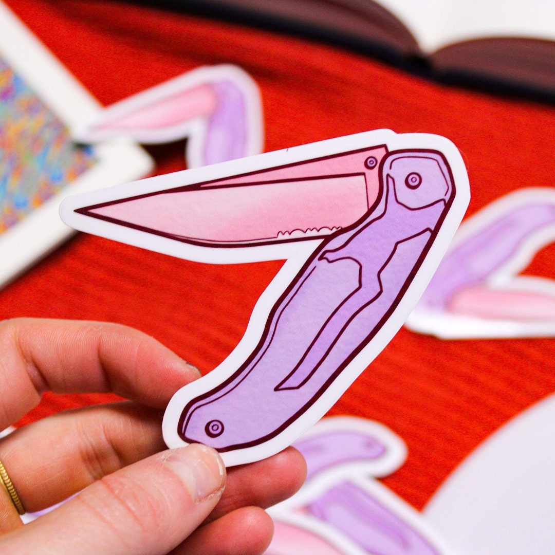 Switchblade Vinyl Sticker | Cute Aesthetic Pastel Girly Badass Vibes ...