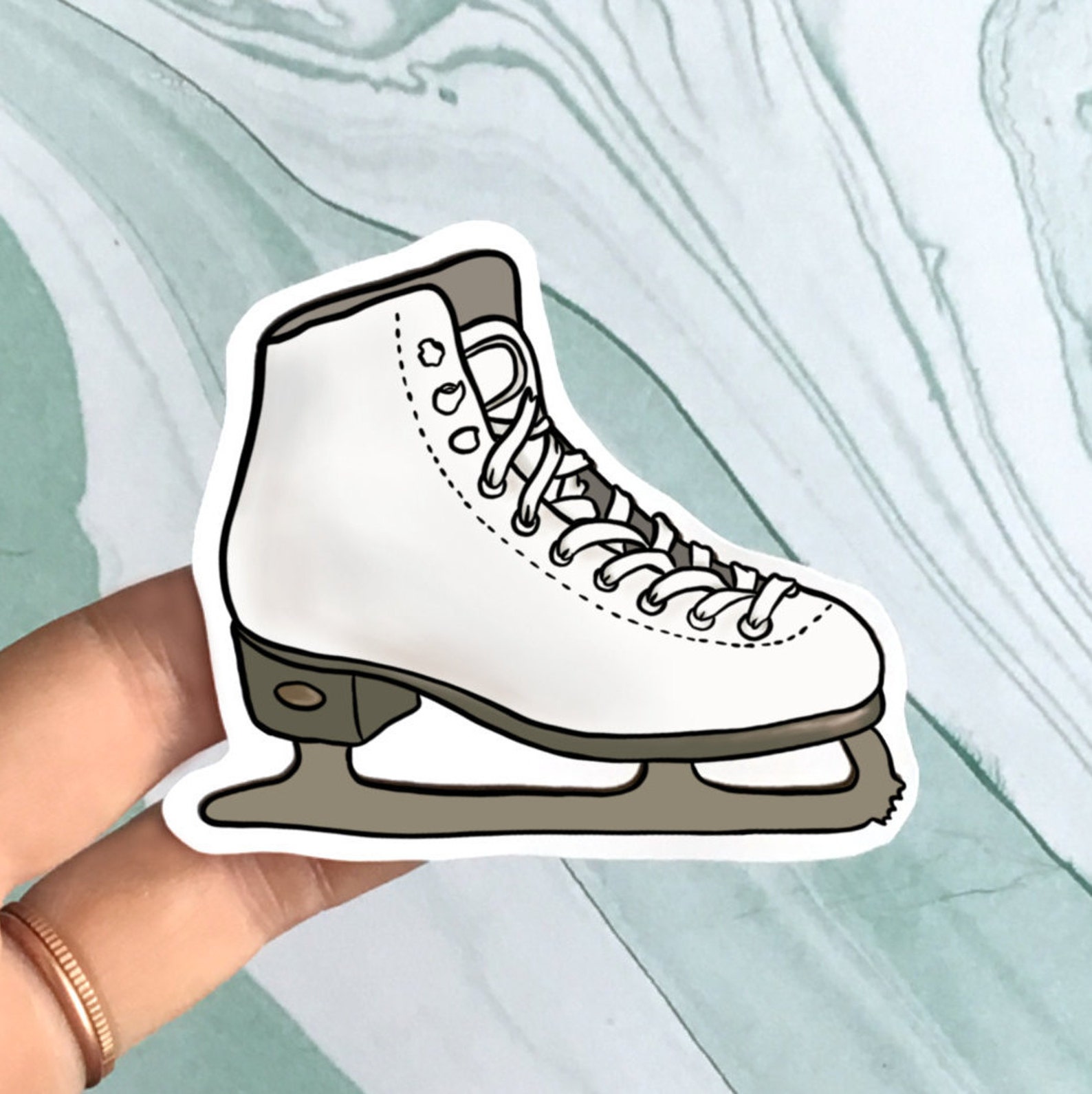 Ice Skate Vinyl Sticker | Cute Aesthetic Winter Figure Skater Hobby ...