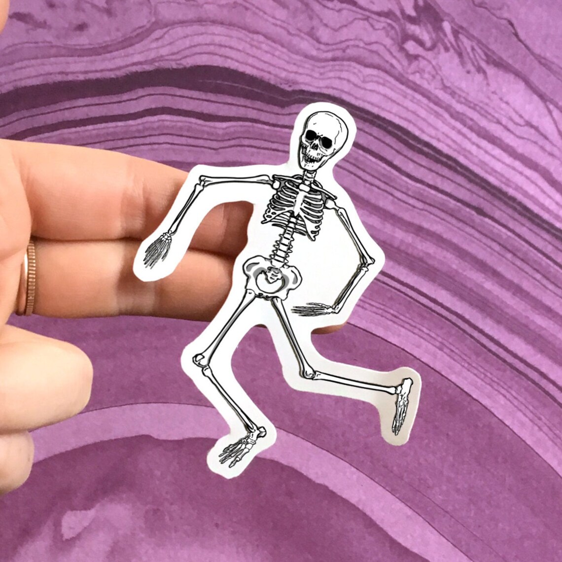 Dancing Skeleton Vinyl Sticker Cute Aesthetic | Etsy