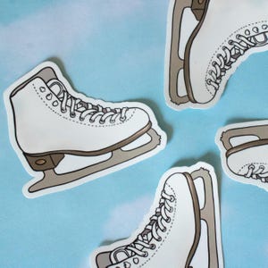 Ice Skate Vinyl Sticker | Cute Aesthetic Winter Figure Skater Hobby ...