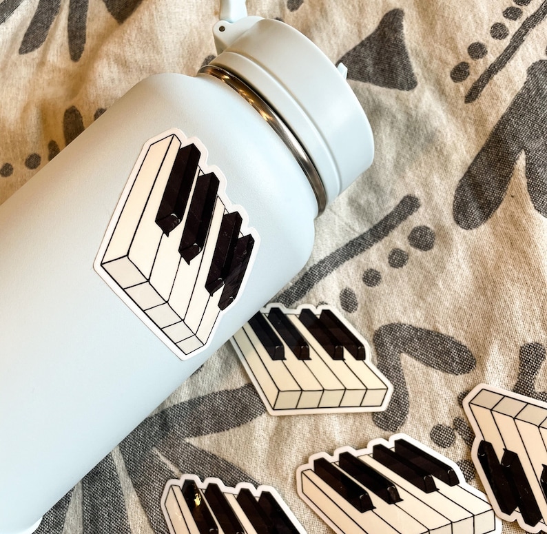 Piano Keys Vinyl Sticker | Cute Aesthetic Band Keyboard Laptop Decal - Etsy