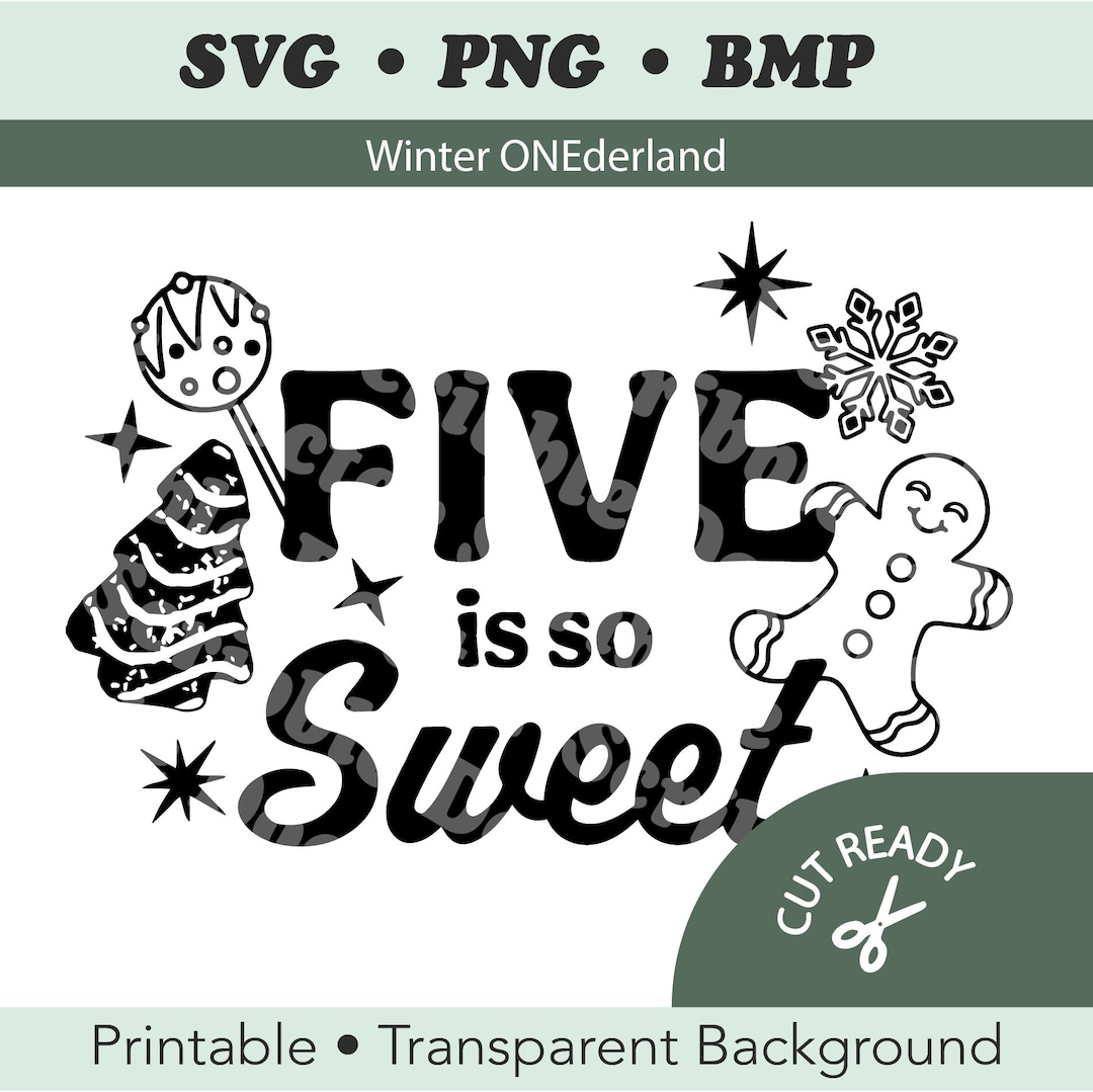 Five is so Sweet SVG | Cute, Aesthetic Winter Candy Theme Kids Fifth ...