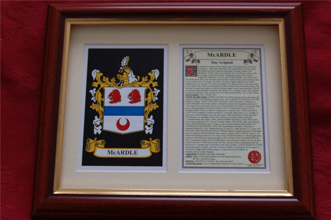 Irish Family Coat of Arms / Crest - Etsy