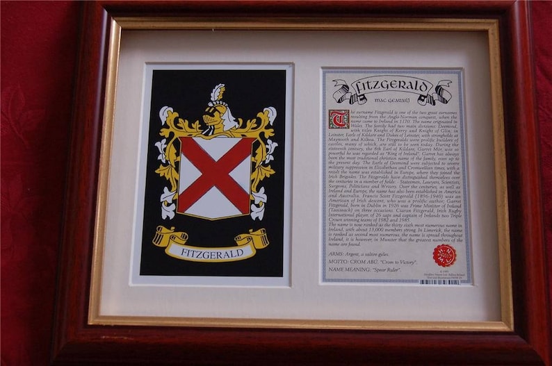 Irish Family Coat of Arms / Crest - Etsy