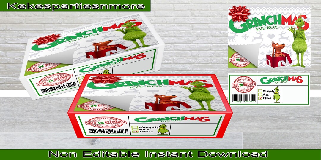 Grinchmas Shoe Box Label Instant Download - Etsy Australia