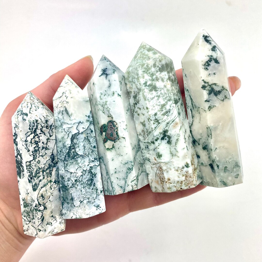 Tree Agate Point, Polished Tree Agate Point, Tree Agate Tower, Tree ...