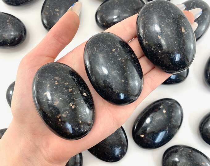 Nuummite Palm Stone, Polished Nuummite, Coppernite Palm Stone, Natural ...