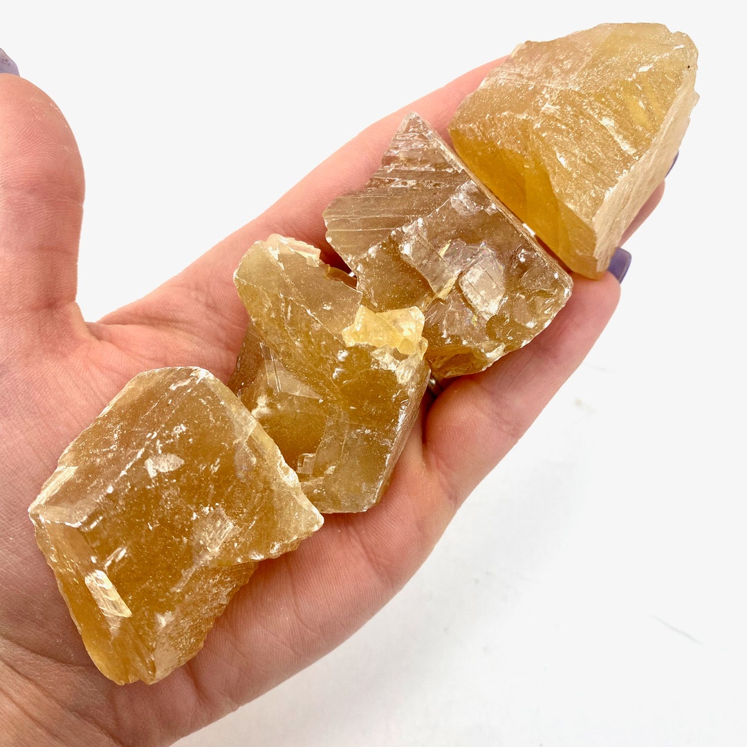 Raw Honey Calcite, One Stone or Baggy, Rough Honey Calcite, Natural ...