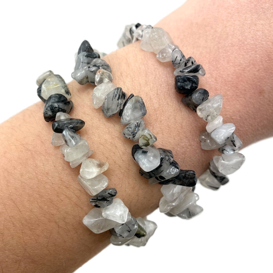 Black Rutile Quartz Bracelet, Rutile Quartz Gemstone Bracelet ...