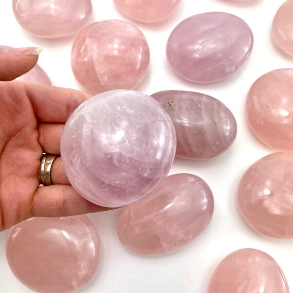 Rose Quartz Palm Stone Smooth Rose Quartz Rose Quartz Worry | Etsy