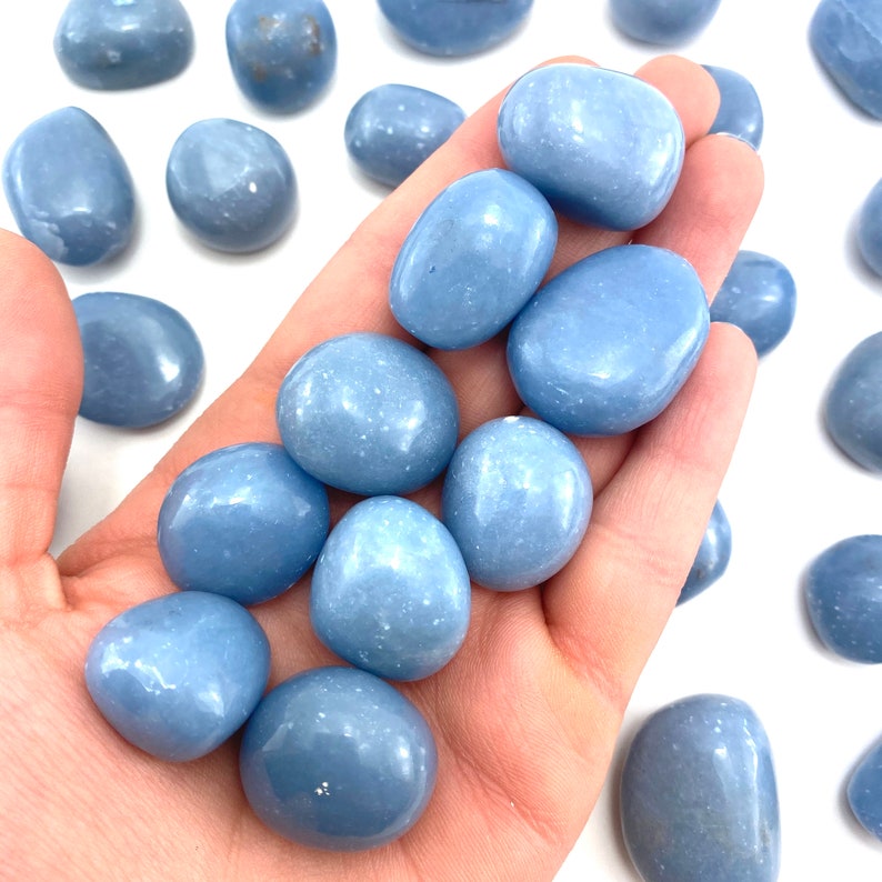 Angelite Tumbled Stone Tumbled Angelite Healing Angelite - Etsy